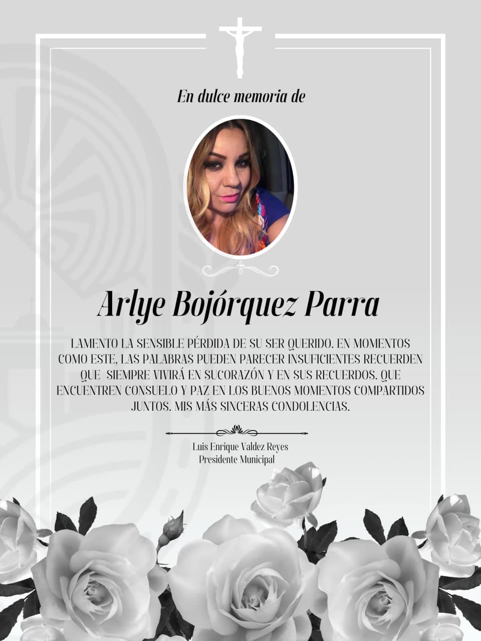 Lamentamos el sensible fallecimiento de Arlye Bojórquez Parra. – Municipio de sonoyta